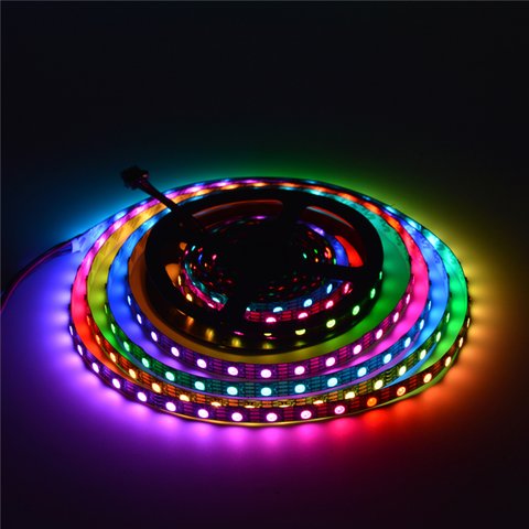 Светодиодная лента RGB SMD5050, WS2813 (черная, с управлением, IP20, 5 ...